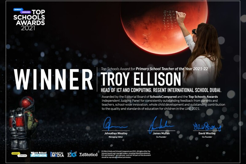 Live: Troy Ellison, Head of ICT at RIS Dubai, Best Primary Teacher ...